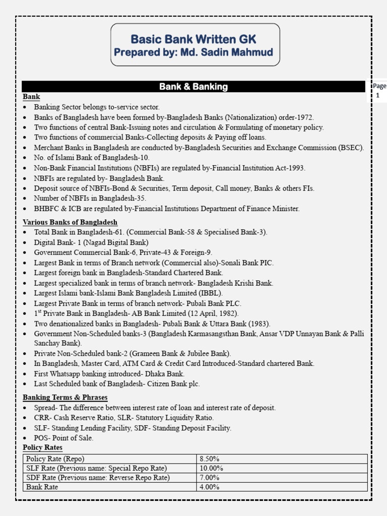 Basic GK Sheet | PDF