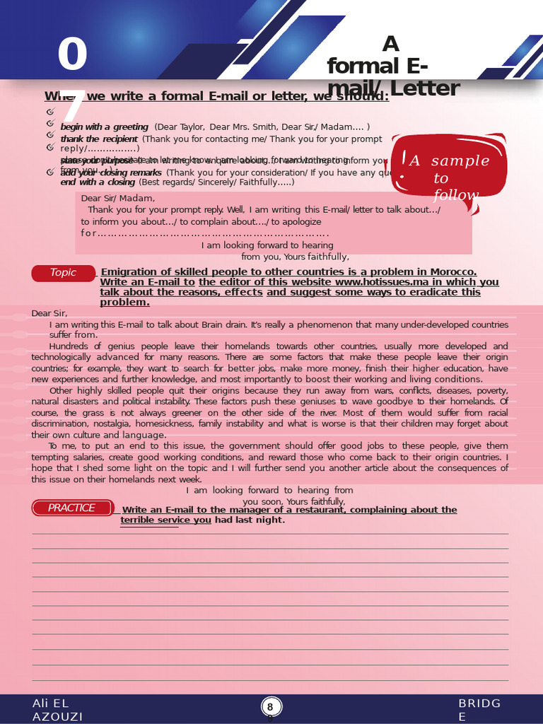 A Formal Email Letter Summary and Practice 1 | PDF