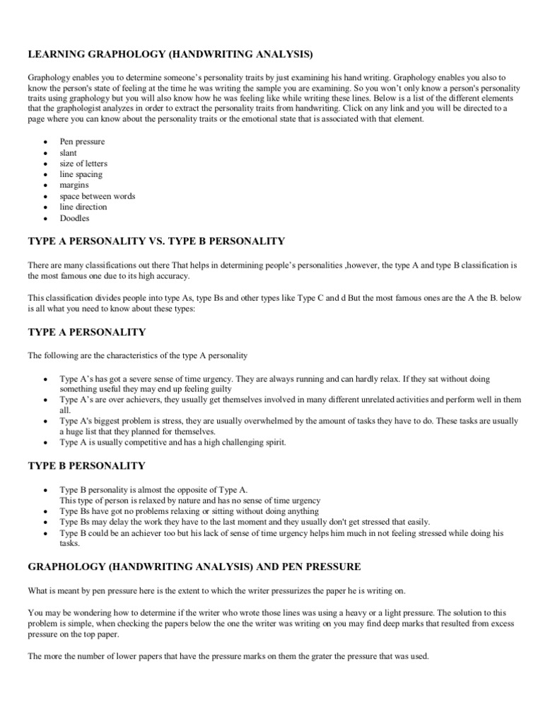 Learning Graphology | PDF | Graphology | Social Psychology