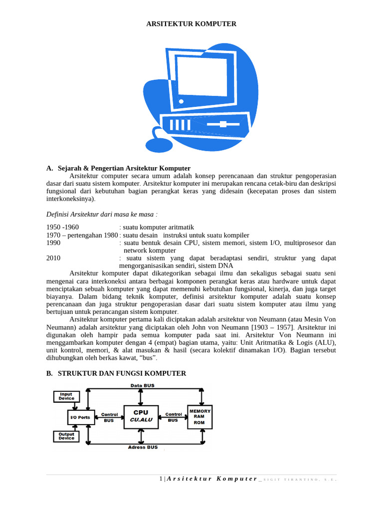 Arsitektur Komputer - Bahan Ajar | PDF