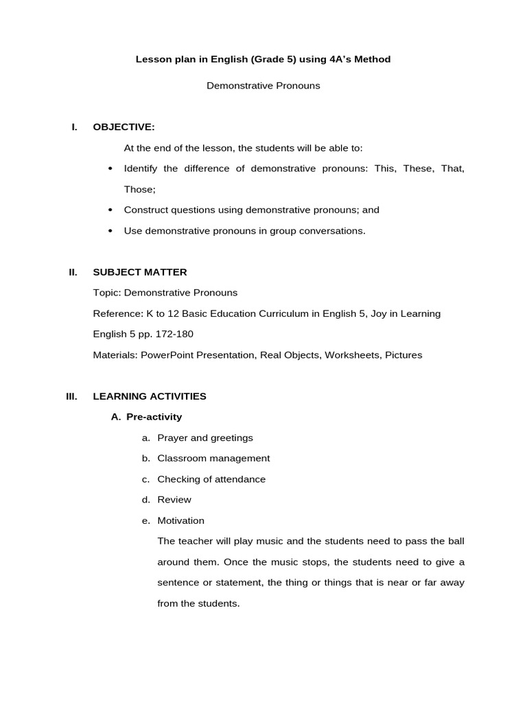 final-demo-lesson-plan | PDF