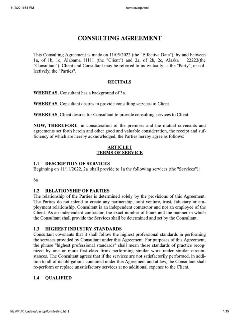 Consulting Agreement | PDF