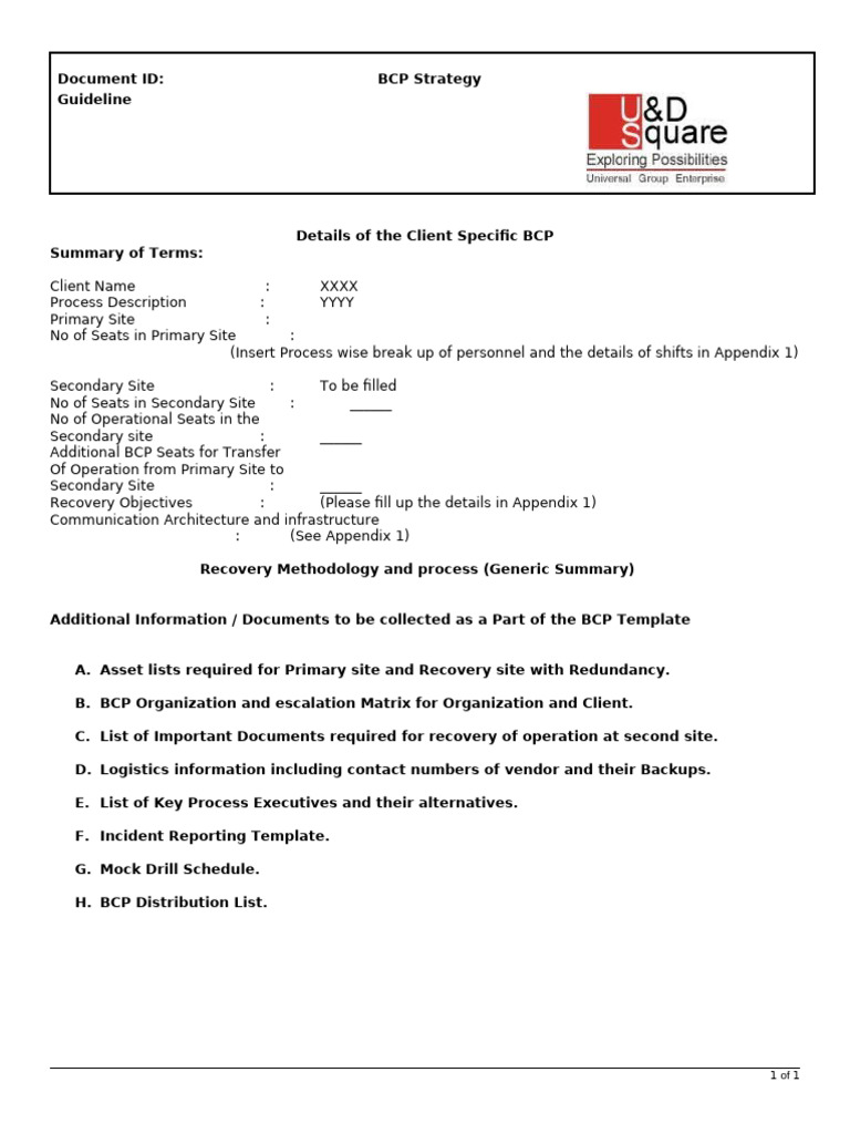 BCP Guidelines for Client Operations | PDF | Computers