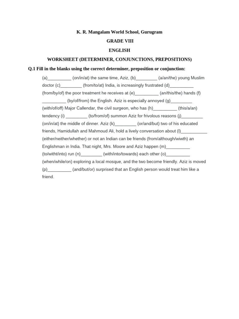 g8 English t1 Revision Worksheet 2 | PDF