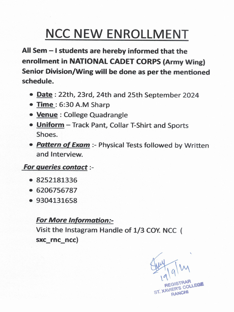 NCC NewEnrollment | PDF