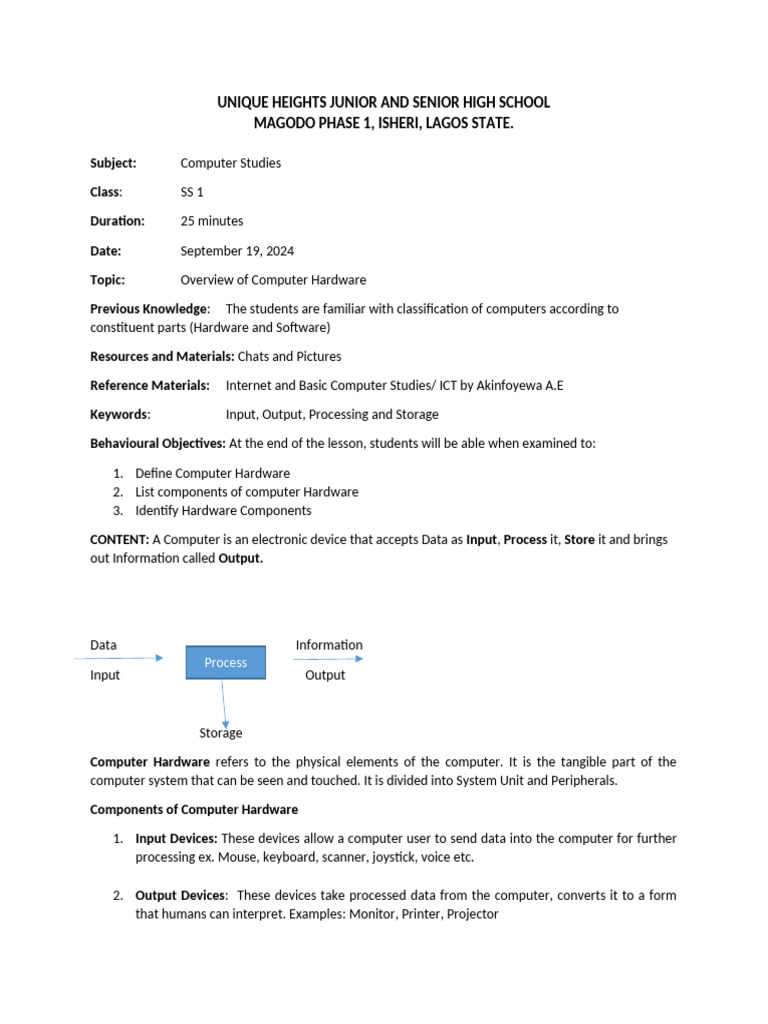 Unique Heights Junior and Senior High School | PDF