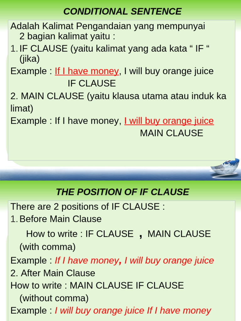 Conditional Sentence - Type 1 2, 3 | PDF