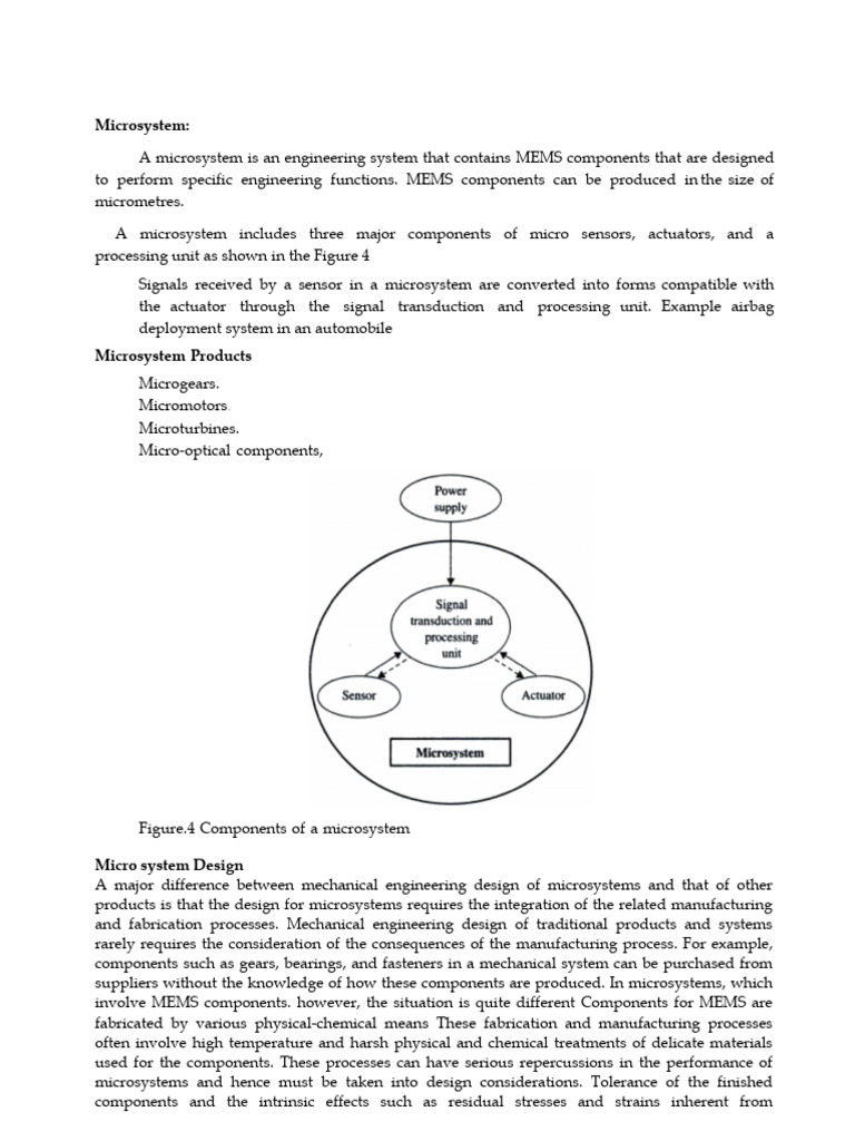 Unit-III design procedures and explanations of Microsensors and actuators | PDF
