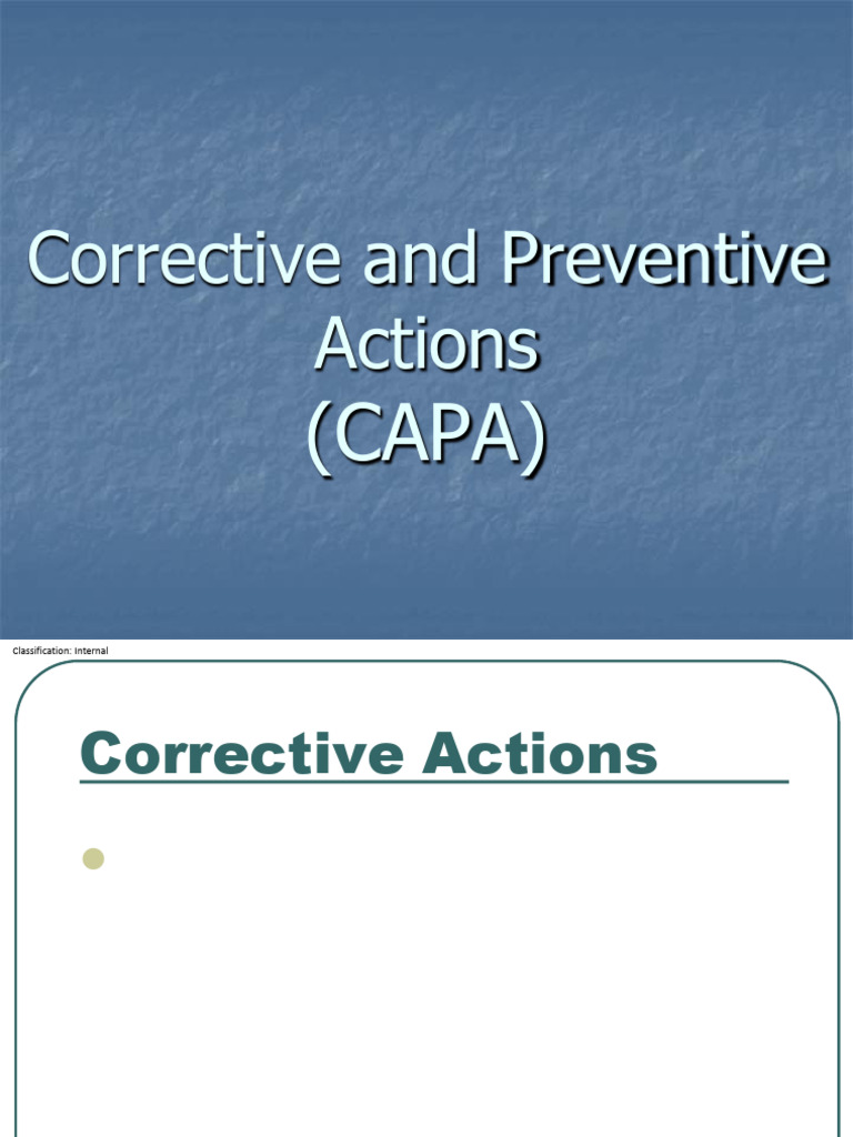 Corrective and Preventive Actions | PDF
