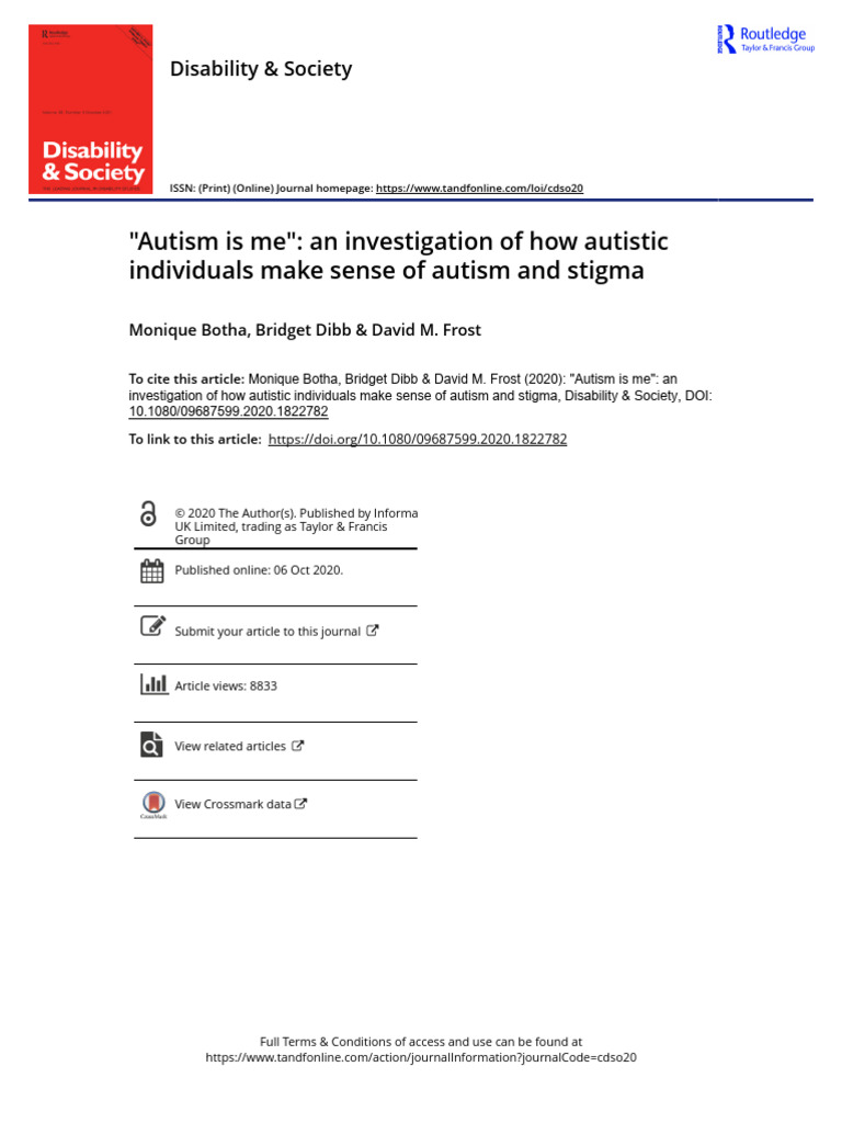 Autism Is Me - An Investigation of How Autistic - Individuals Make ...