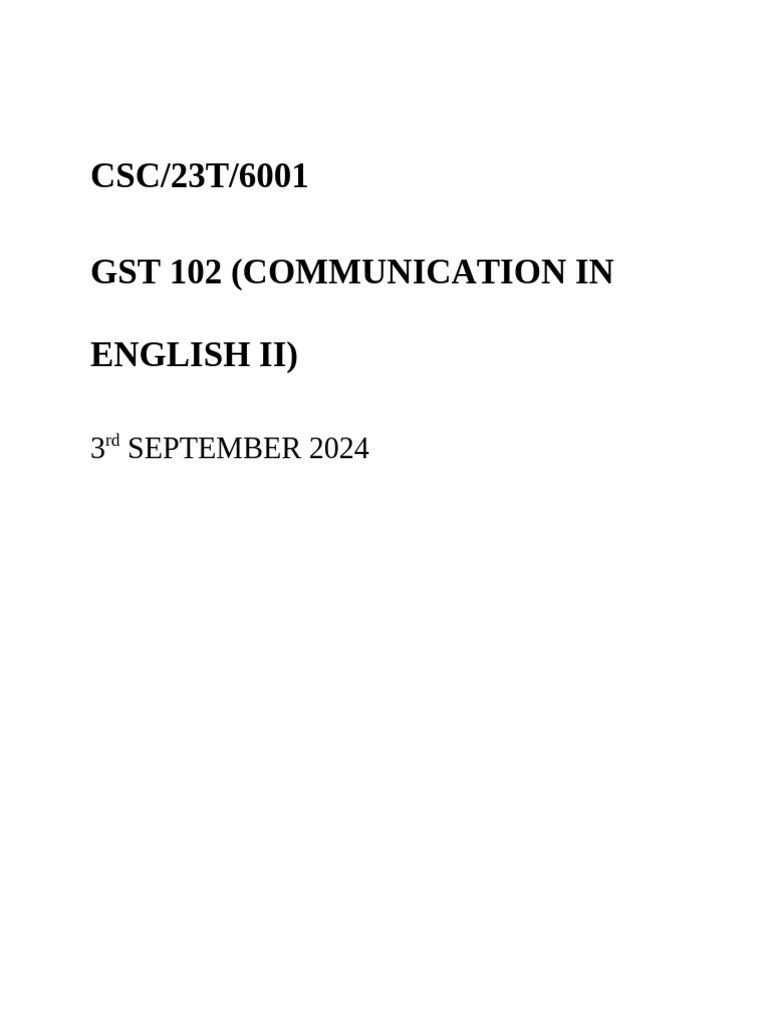 GST 102 Assignment | PDF
