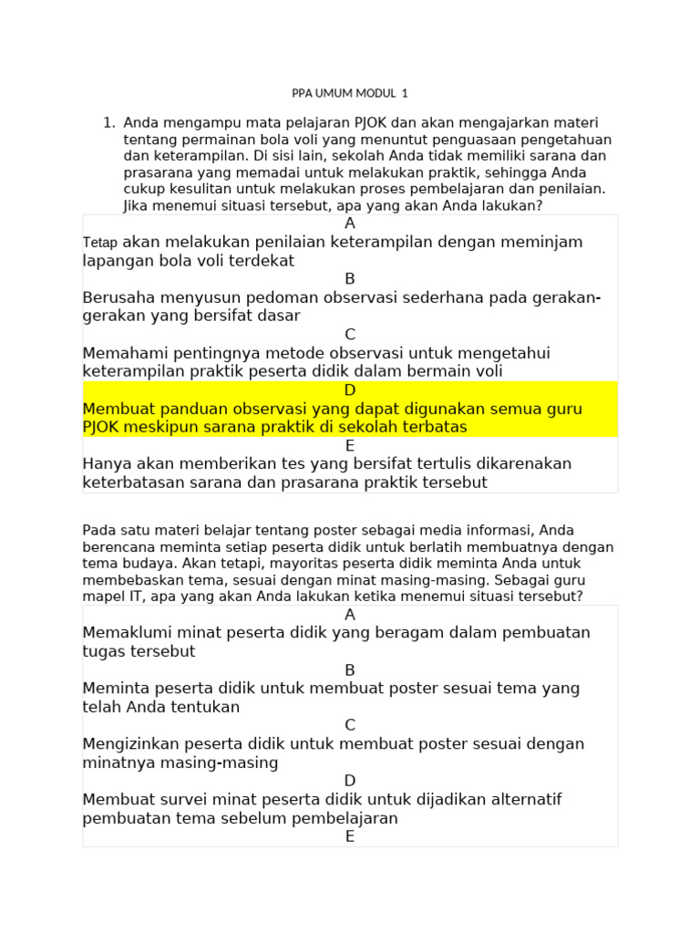 Ppa Umum Modul 1 | PDF
