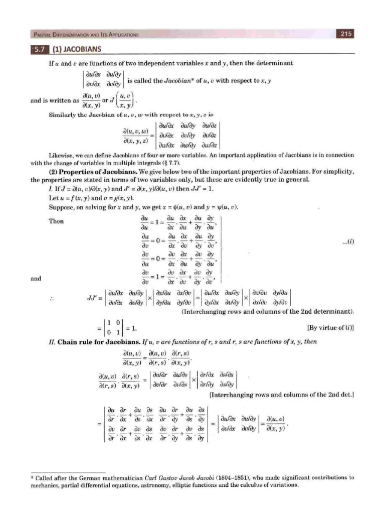 Jacobian Unit 1 | PDF