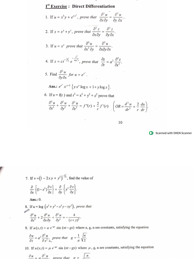 Assignment _ Partial Derivatives_Unit 1 | PDF