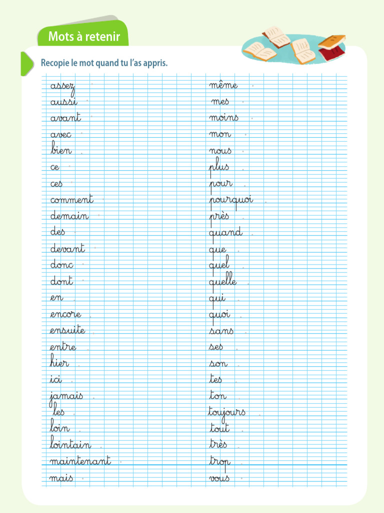 Mots A Retenir CP | PDF