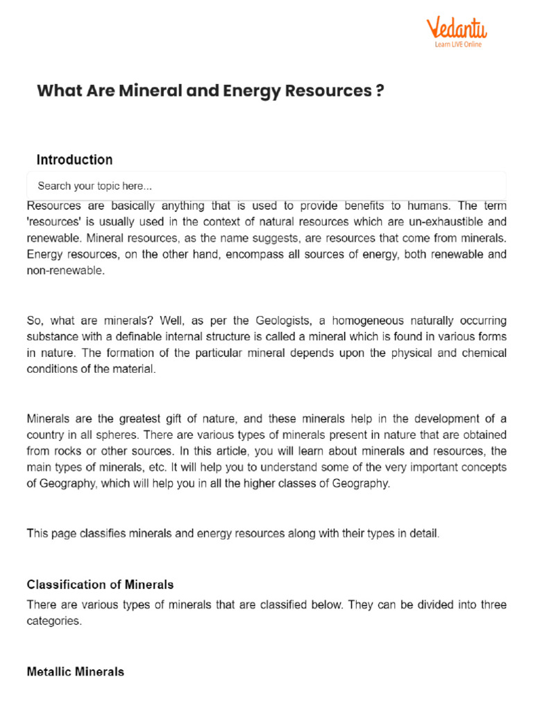 What Are Mineral and Energy Resources | PDF