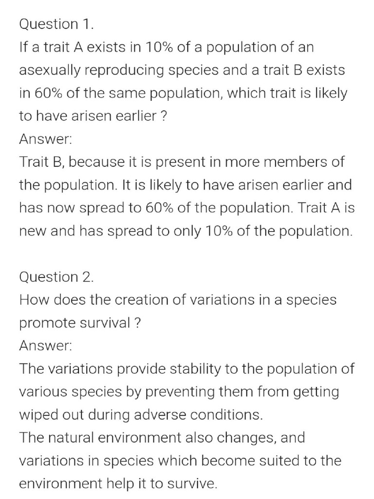 Heredity Question Answers | PDF