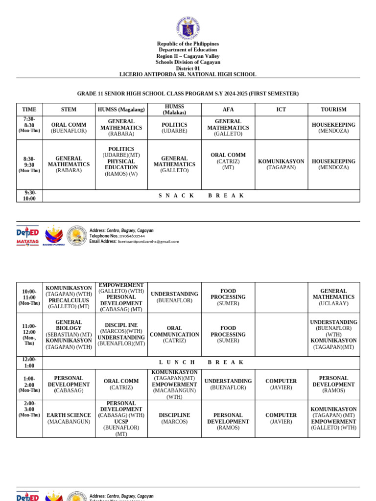 Pinakafinal Sched | PDF