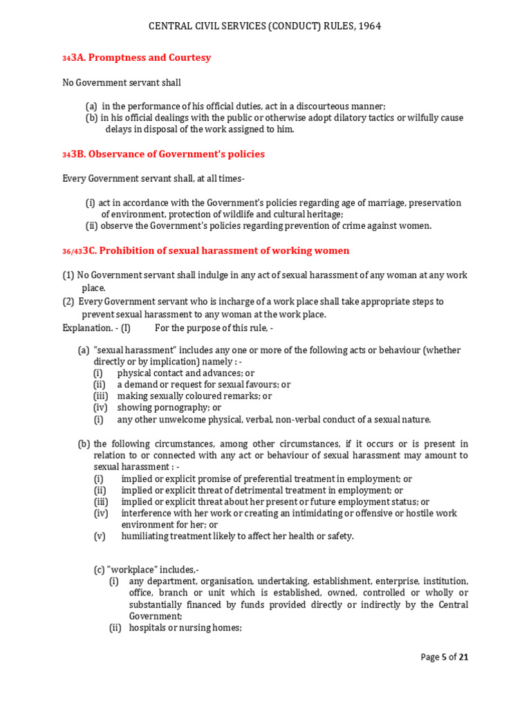 CCS Conduct Rules 1964 Updated 27feb15 0-5-8 | PDF