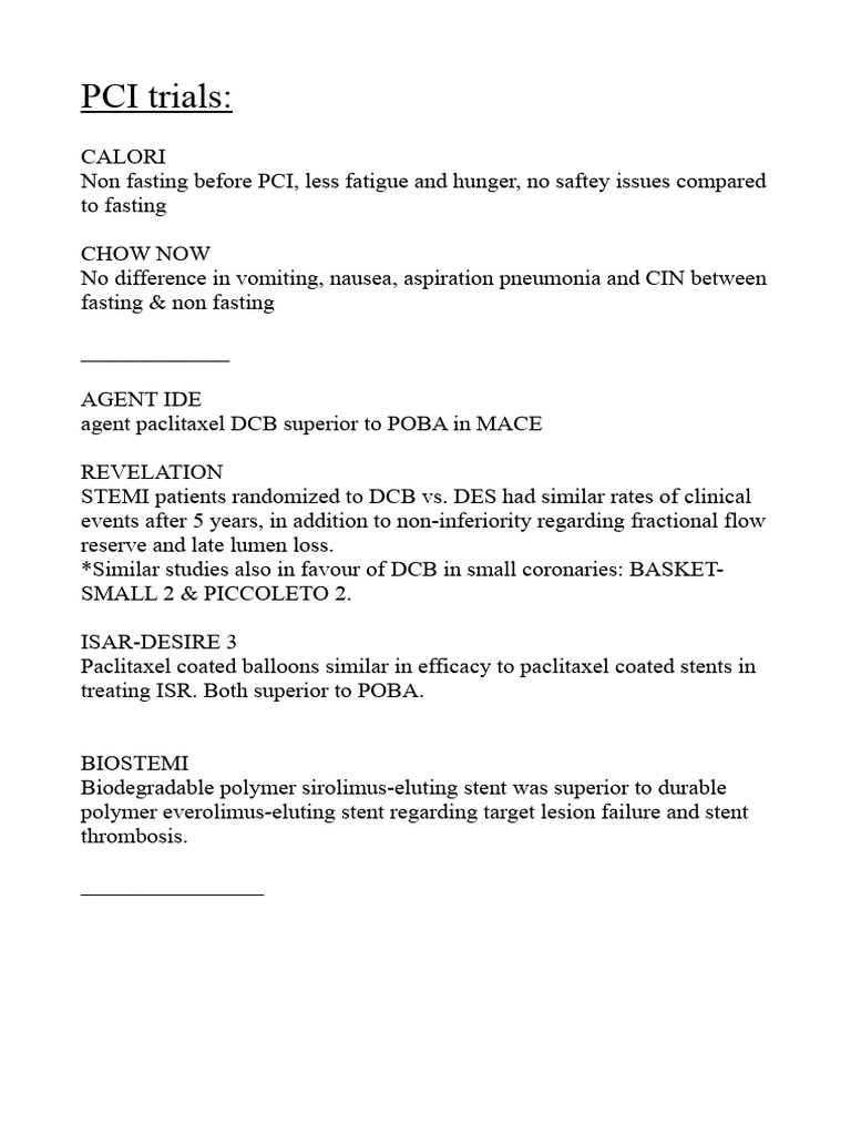 PCI Trials | PDF