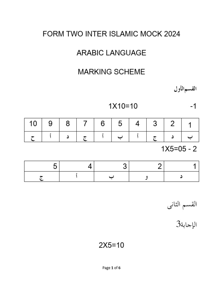 ARABIC MS F2 Final | PDF