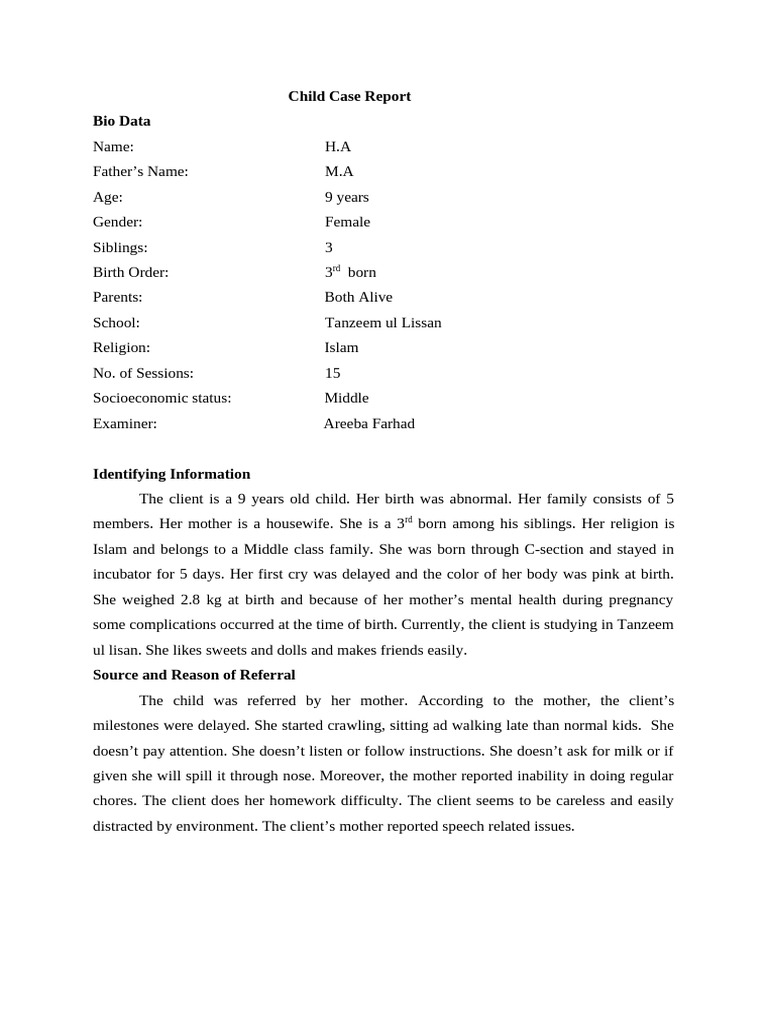 Intellectual Disability psychodiagnostic Report | PDF Intellectual Disability psychodiagnostic Report | PDF