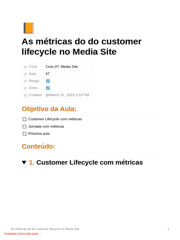As Mtricas Do Do Customer Lifecycle No Media Site | PDF