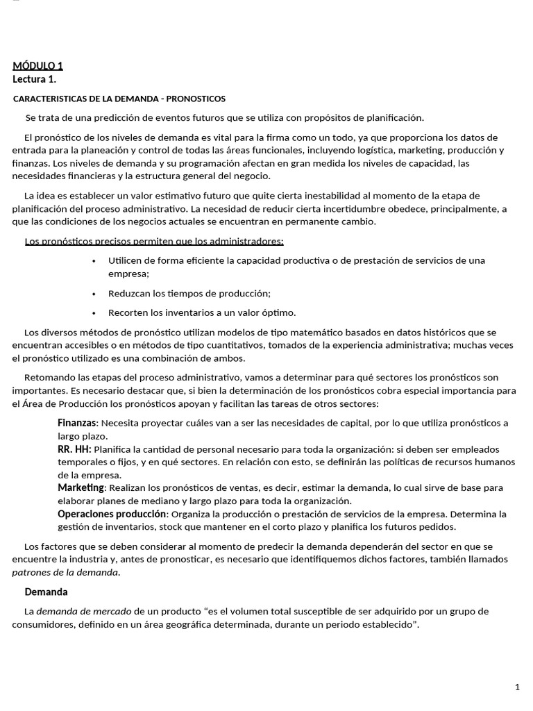 PRODUCCION II - Mod 1 y 2 | PDF