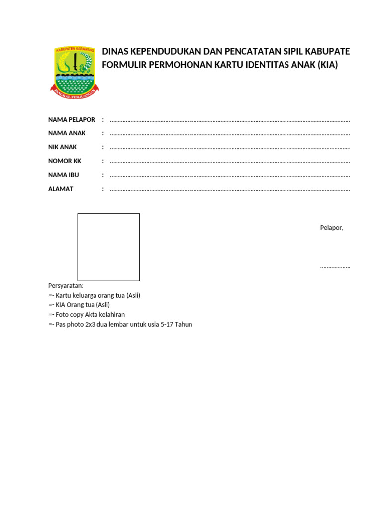 form pembuatan kia | PDF