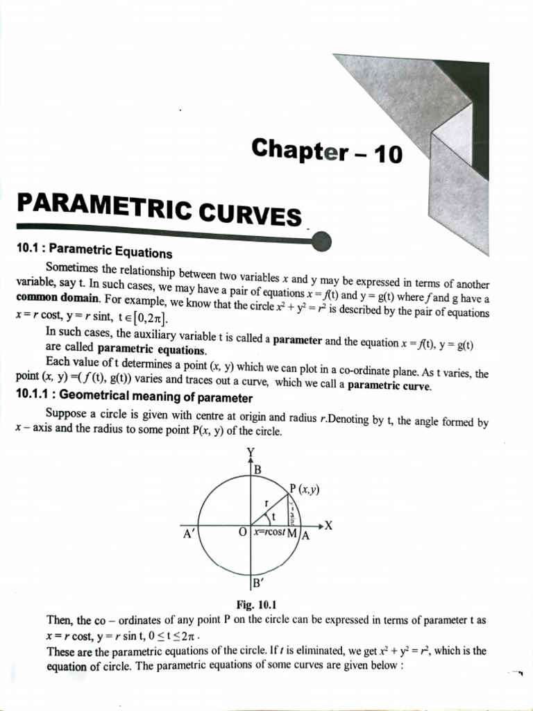 Parametric Curves - Unit 3b | PDF