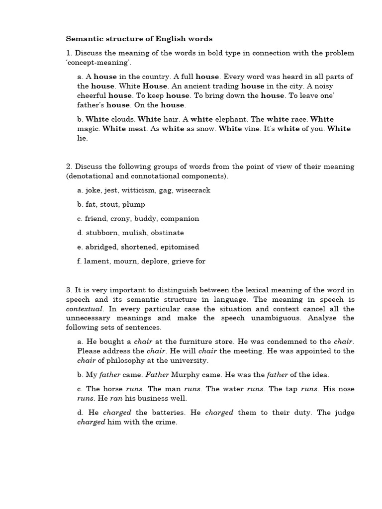 Semantic Structure and Change of Meaning (Seminar) | PDF