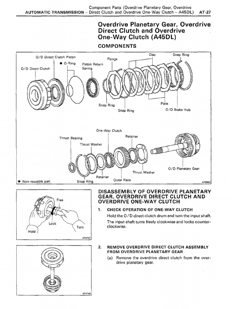 Overdrive Planetary Gear, Overdrive Direct Clutch and Overdrive One-Way ...