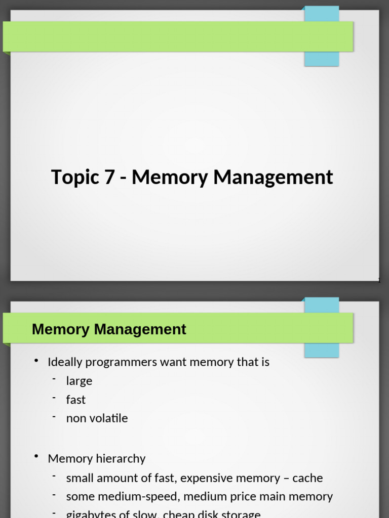 Topic 10 Memory Management | PDF