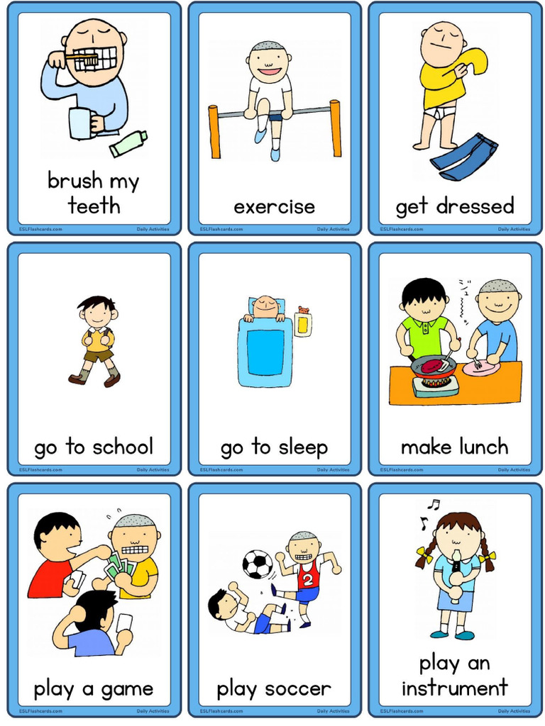 Flash Card Activities and Verbs | PDF