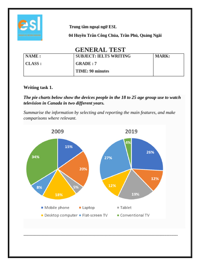 Writing - Test - Grade 7 Unit 4,5,6 | PDF