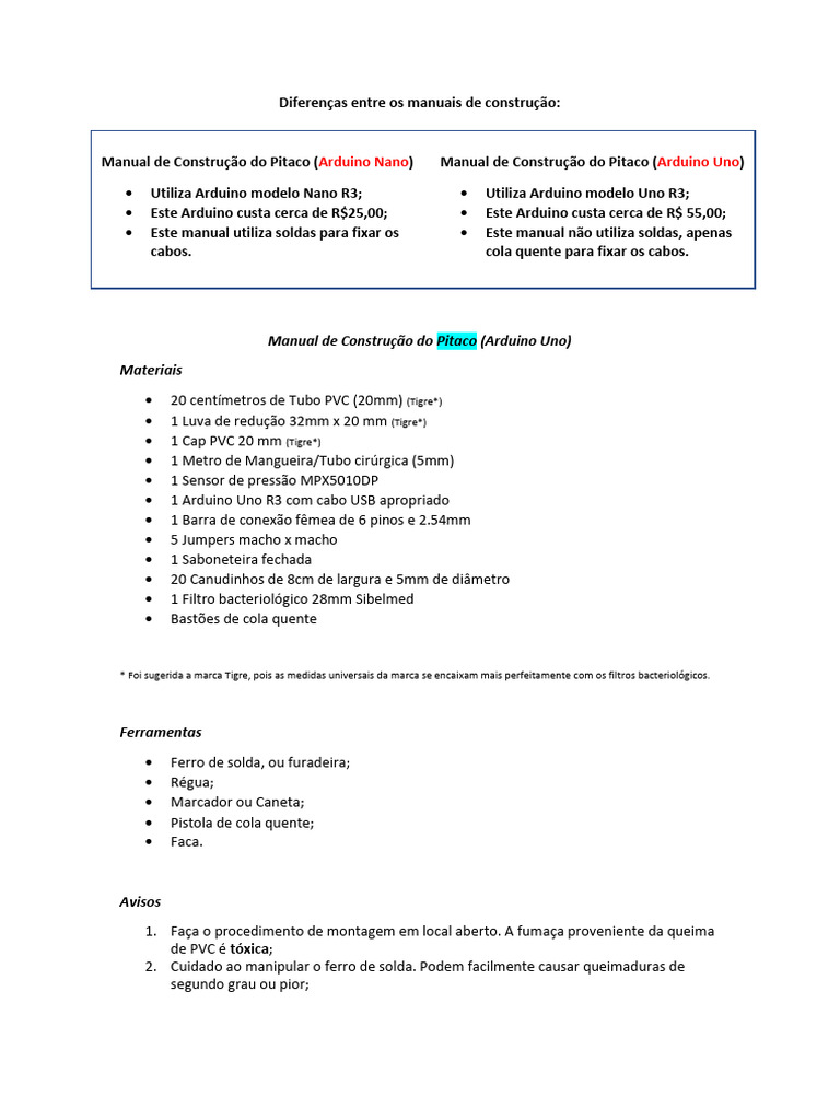 Manual Pitaco (Arduino Uno) | PDF Manual Pitaco (Arduino Uno) | PDF