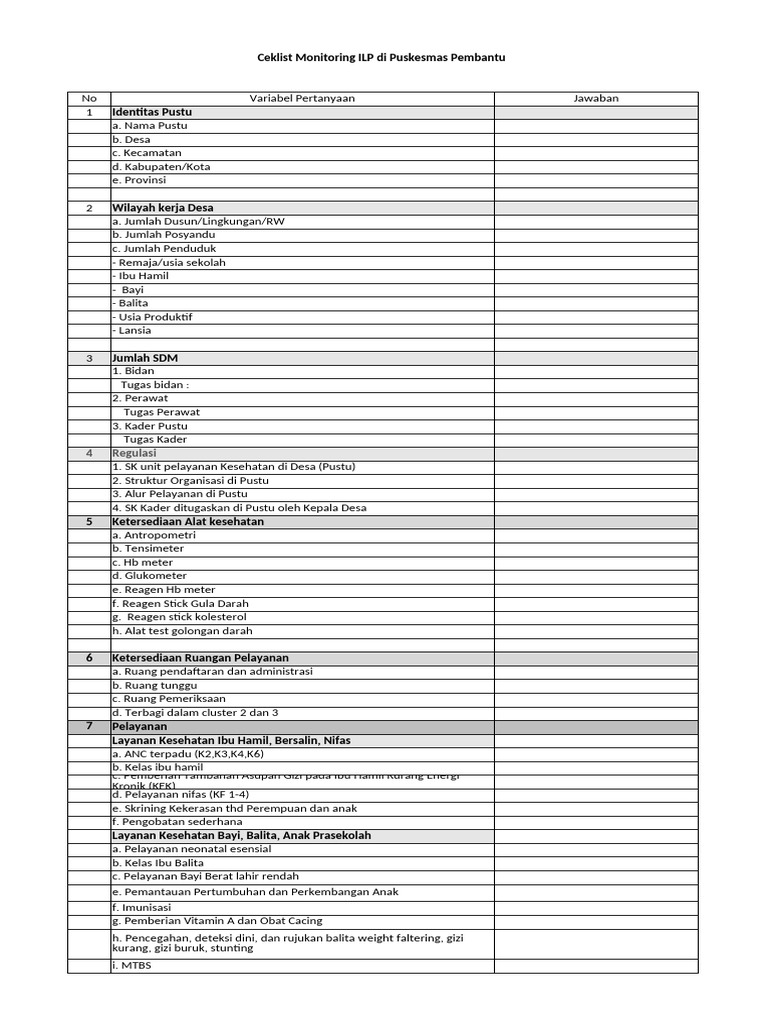 Ceklis Ilp Pustu Ilp Untuk Ol | PDF