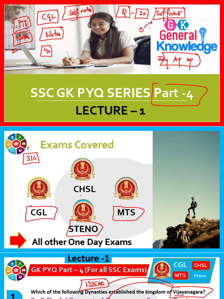 Lecture (1 - 15) (SSC GK Pyq Part - 4) 2 | PDF