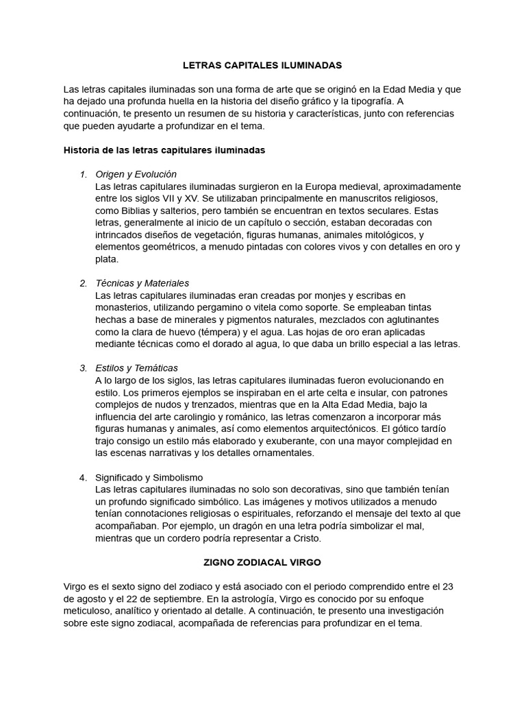 Letras Capitales Iluminadas | PDF