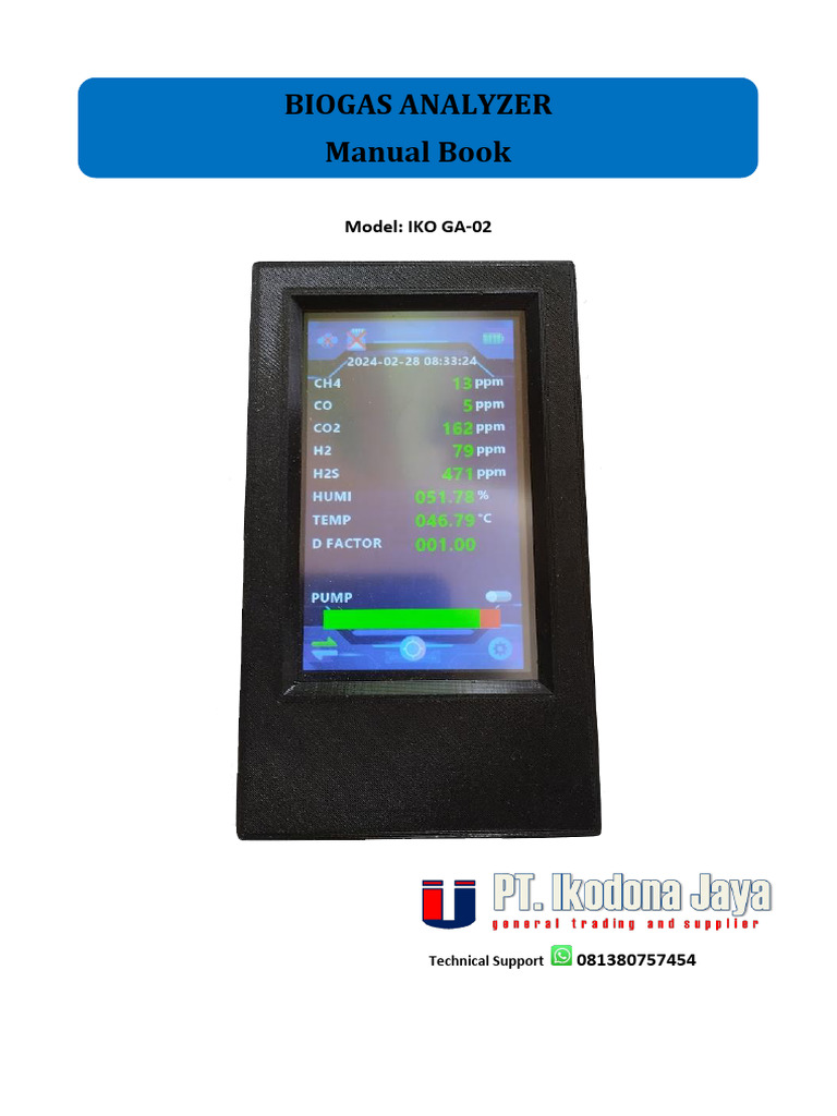 IKO-GA-02 Biogas Analyzer Manual | PDF