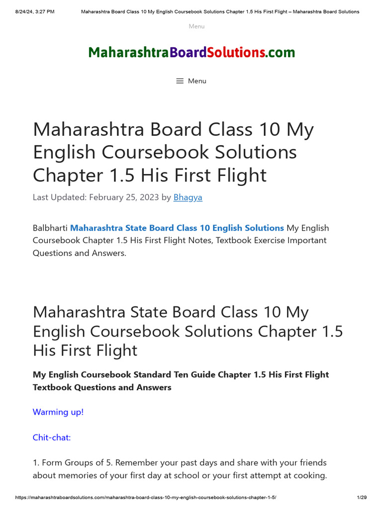 His First Flight | PDF