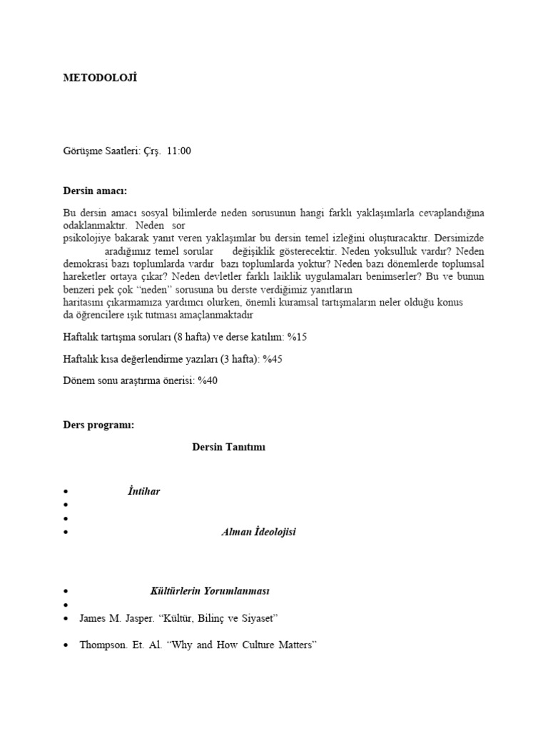 METODOLOJİ YL 2015 Evren Balta | PDF