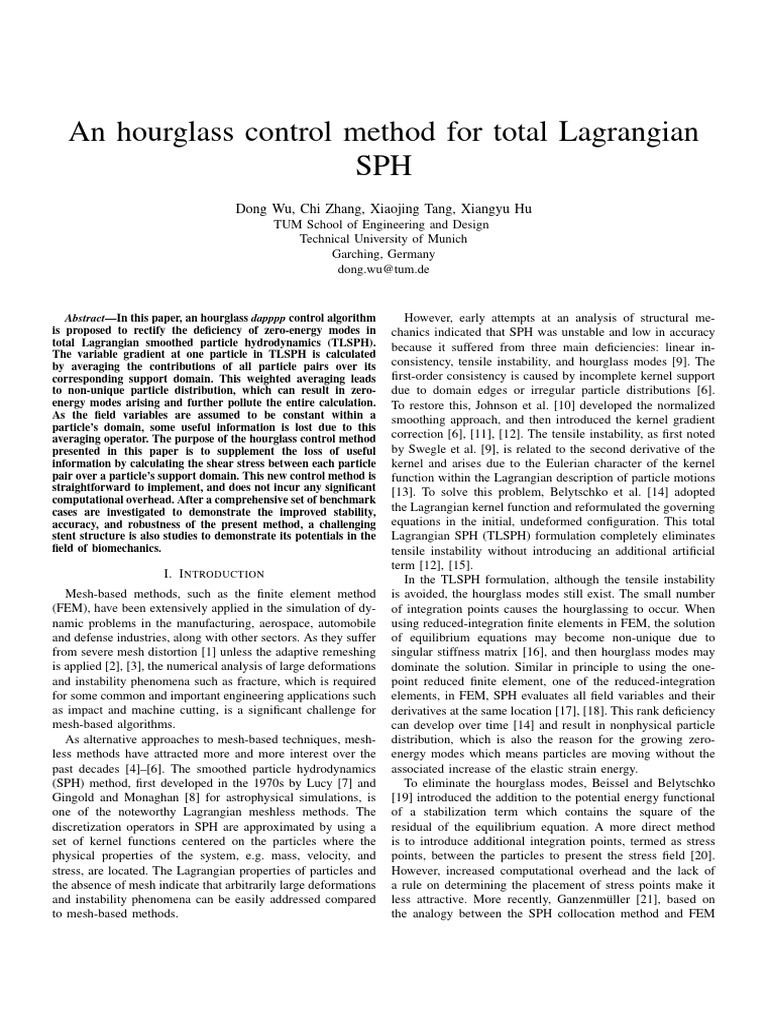 An Hourglass Control Method For Total Lagrangian | PDF