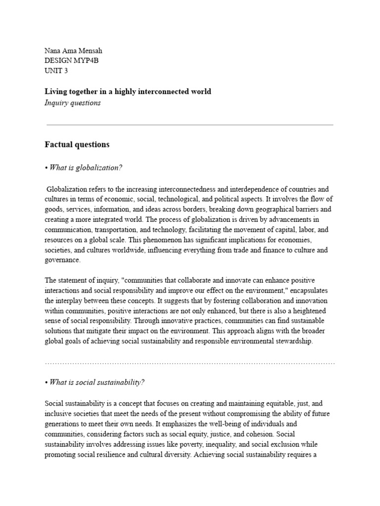 Design Inquiry Questions | PDF