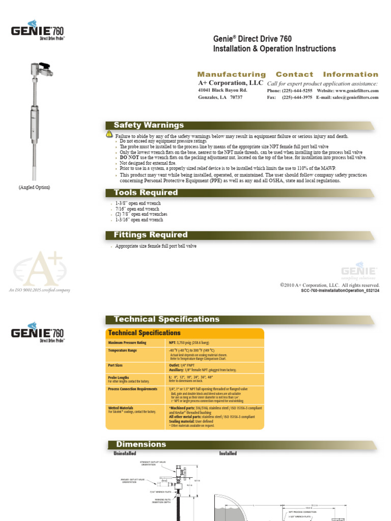 SCC-760-InsInstallationOperation | PDF