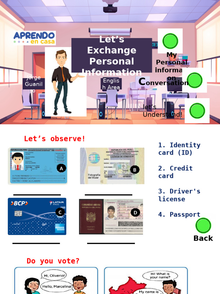 5to Let's Exchange Personal Information Activity 1 | PDF