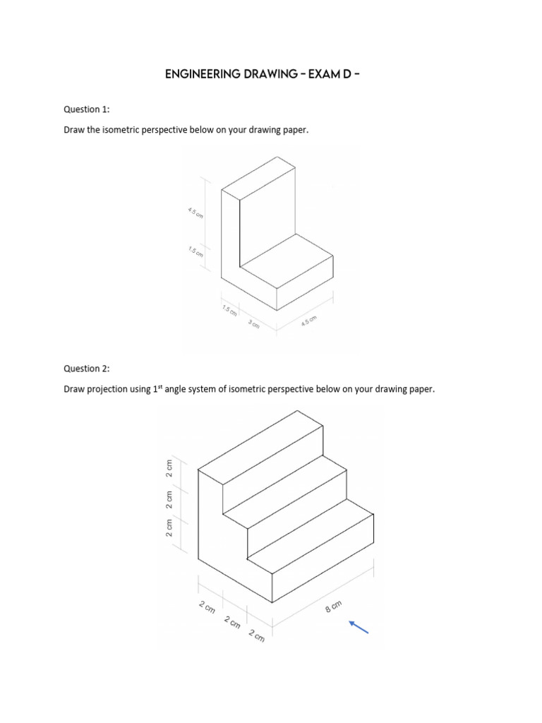 Engineering Drawing Exam d | PDF