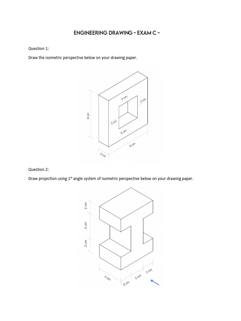 Engineering Drawing Exam C | PDF | Games & Activities