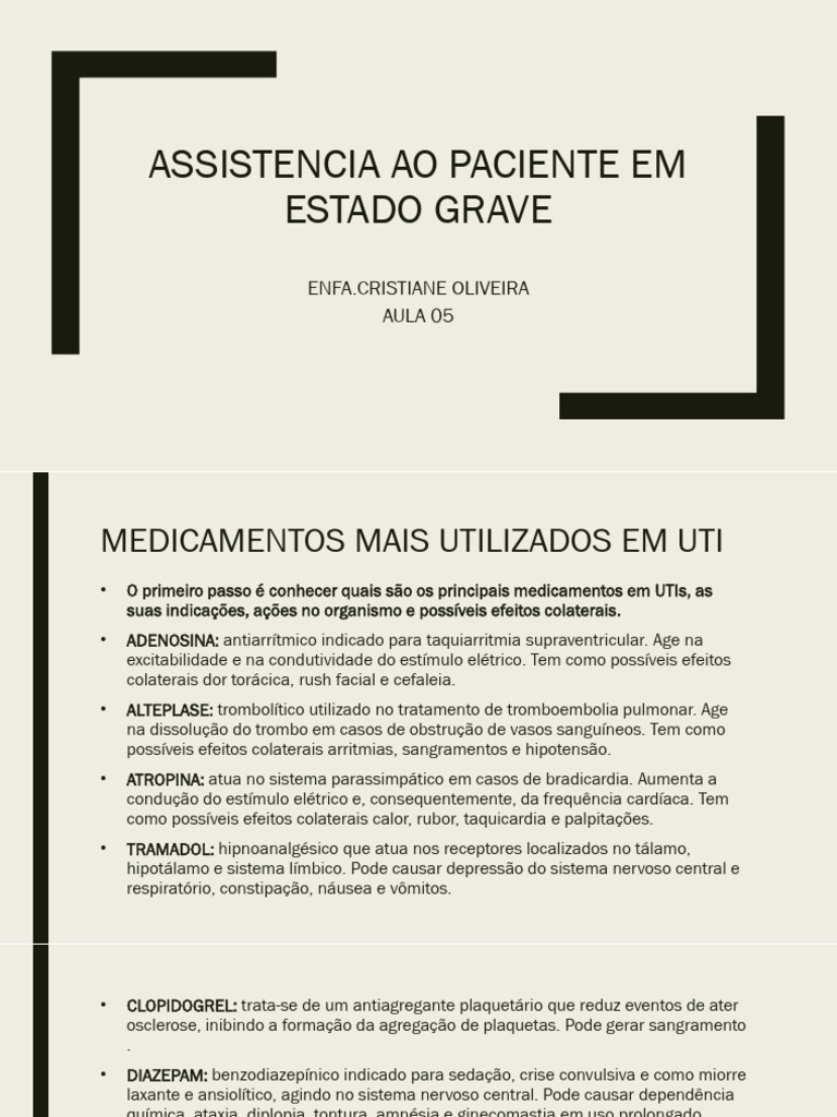 Assistencia Ao Paciente Grave Aula 05 | PDF