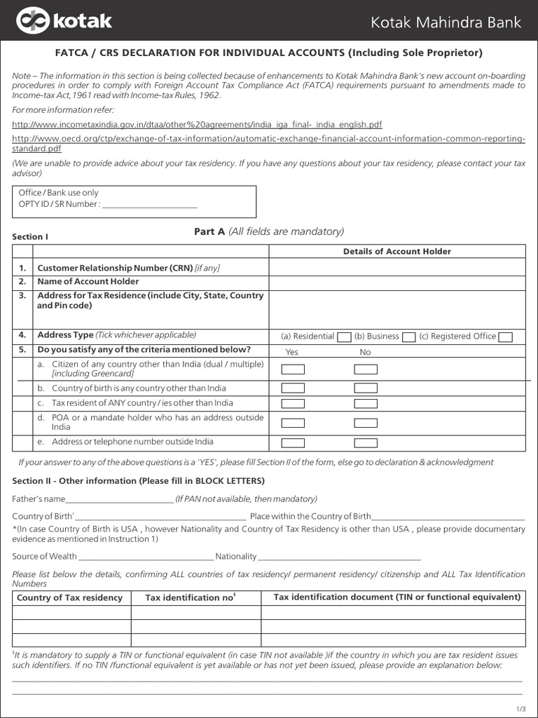 FATCA Annexure | PDF